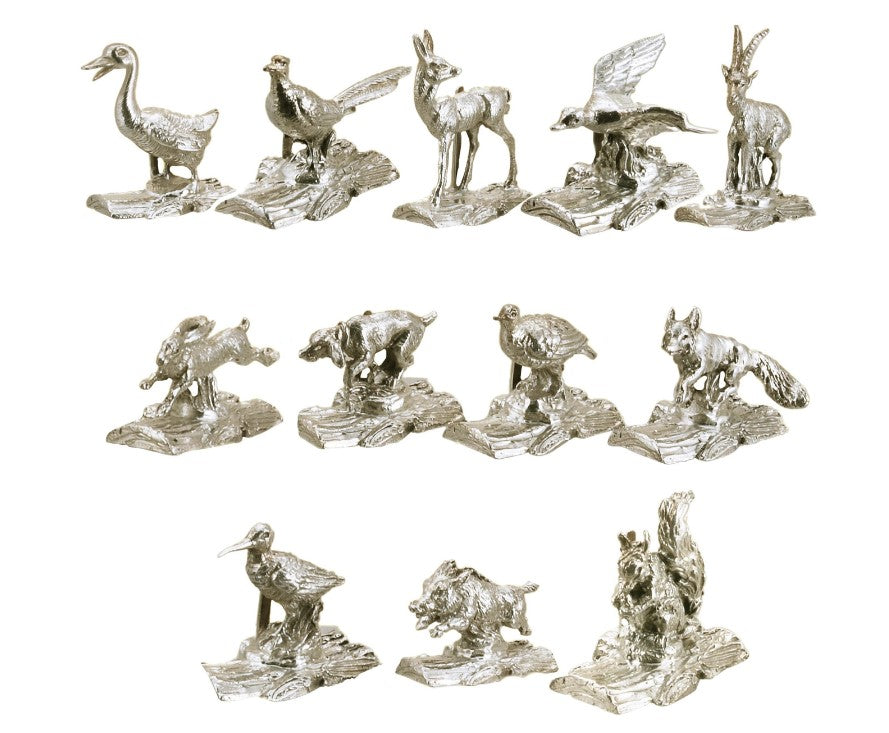 Set of 12 Placeholders - Animals in Sterling Silver – Serra Roma