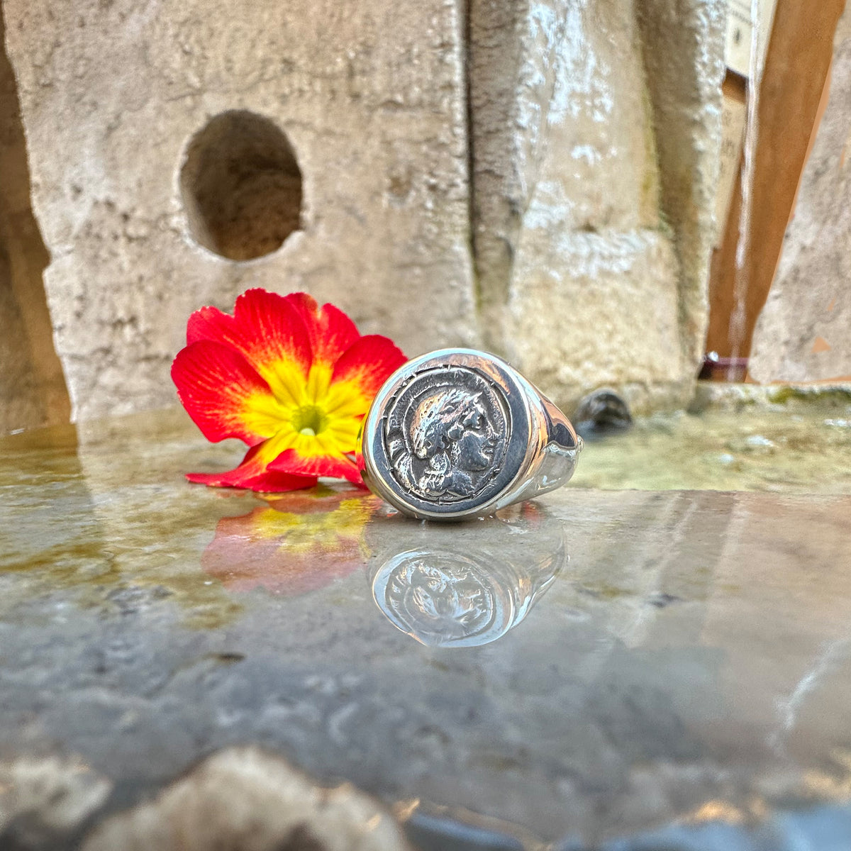 GODDESS ATHENA Authentic Ancient Greek Coin 5th century BC Silver Ring ...