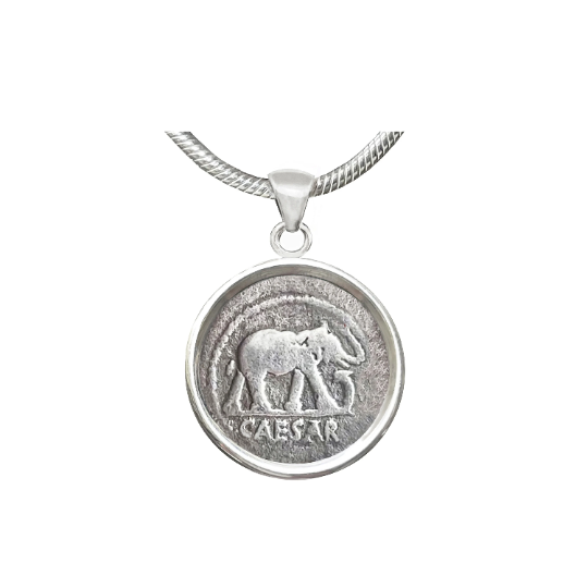 JULIUS CAESAR'S ELEPHANT Genuine Ancient Roman Silver Coin 49 BC 925 S ...