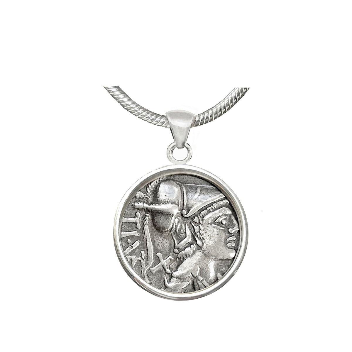 GOD MARS Genuine Ancient Roman Coin 137 BC Silver Pendant – Serra Roma